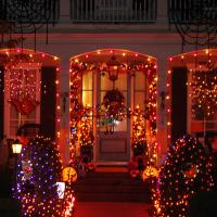 China Orange Halloween Solar Powered Fairy Lights For Outdoor Yard Party Patio Decor for sale