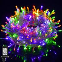 China 300pcs LED String Lights Multicolor Outdoor 8 Lighting Modes Plug In For Bedroom Decor for sale