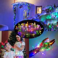 China 300pcs LED String Lights Multicolor Outdoor 8 Lighting Modes Plug In For Bedroom Decor for sale