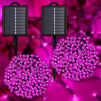 China IP44 Solar Christmas String Lights Outdoor Pink With 8 Modes For Tree Garden Yard Decor for sale