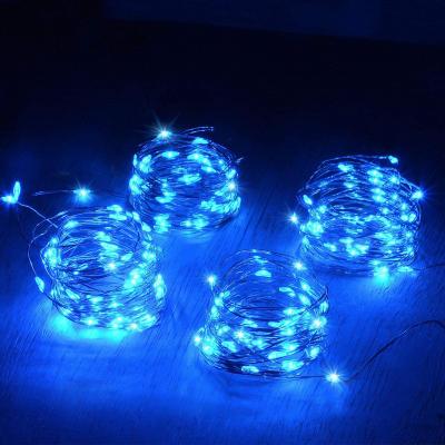 China Blue Led Battery Powered Christmas Lights For Office Mini Xmas Tree Decor for sale