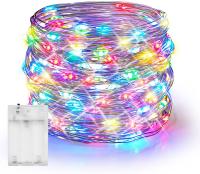 China Bright Battery Operated Fairy Lights 60 LED Silver Wire Waterproof Christmas Decorations for sale