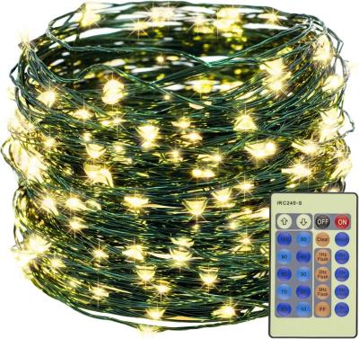 China 300 LED Christmas Tree String Lights Warm White Dimmable With Remote Control Plug In for sale