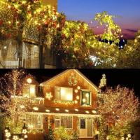 China 300 LED Christmas Tree String Lights Warm White Dimmable With Remote Control Plug In for sale