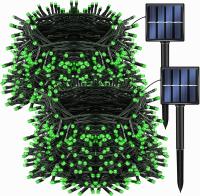 China 3W Green Solar Christmas String Lights 200 LED Waterproof Fairy Lights For Patio Garden for sale