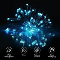 China Silver Copper Wire RGB String Lights Color Changing Battery Operated With Remote for sale