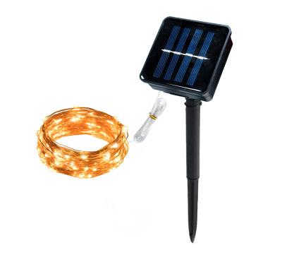 China 10m Length Solar Copper Wire Lights / Christmas Decorative Lights 300 MAH for sale