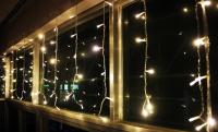 China 5V 10m Solar Fence String Lights 100 LED 8 Modes Warm White Icicle Lights Outdoor for sale