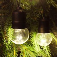 China 1500LM 15 Bulbs Solar Festoon Lights 8 Modes 24V 1w Outdoor Starry Lights for sale