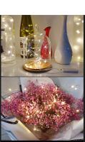 China DC 5V Battery Copper Wire Lights Yellow 1M LED String Lights For Bedroom for sale