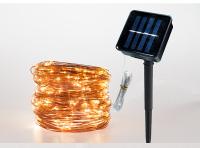 China Halloween 200 Solar LED Copper Wire Lights DC 5V 300MAH Warm White for sale