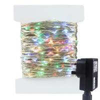 China Multicolor DC 3V Copper Wire Lights 10m Length Plug In Outdoor String Lights for sale