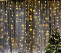 China IP44 Window String Plug In Curtain Fairy Lights 6M Wedding 600 LED for sale