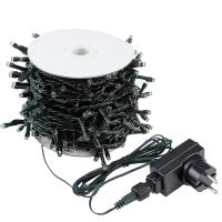 China 50M 50Hz Christmas Tree Yellow Lights 500 LED Wedding Fairy Lights Green Cable for sale