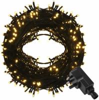 China 50M 50Hz Christmas Tree Yellow Lights 500 LED Wedding Fairy Lights Green Cable for sale