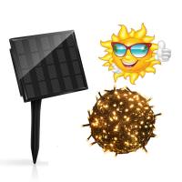 China Outdoor Lawn Patio Landscape Solar Christmas String Lights 200 LED Christmas Yellow for sale