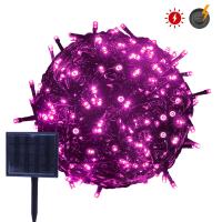 China Outdoor Pink Solar  400 LED Christmas String Lights Waterproof 40M Length for sale