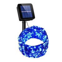 China Blue Solar Christmas String Lights 50M Length Waterproof 250MA 28V for sale