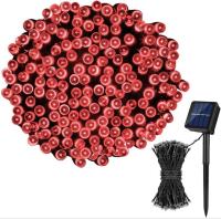 China Red Solar Christmas String Lights 200 LED Outdoor 28V 20m Length for sale