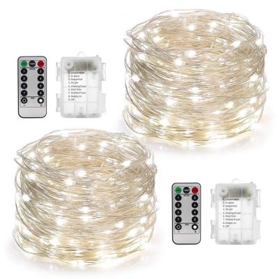 China Waterproof White Battery Operated Christmas Lights 500 LED 50m Length for sale