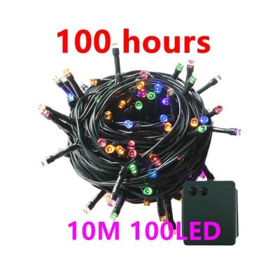 China 100 LED Christmas Tree Lights Green Cable 28V 10m Length Multi Colored Patio Lights for sale