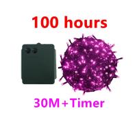China Outdoor Halloween Pink LED Battery Operated Christmas Lights 6V 30m For Party for sale
