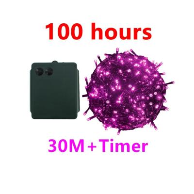 China Outdoor Halloween Pink LED Battery Operated Christmas Lights 6V 30m For Party for sale