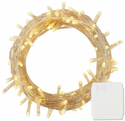 China Yellow Battery Operated LED Christmas Lights Starry String 28V 10m for sale