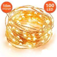 China DC 5V Battery Copper Wire Lights Yellow 1M LED String Lights For Bedroom for sale