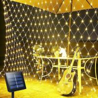 China Yellow 200 LED Solar Icicle Lights 600LM For Christmas Decoration for sale
