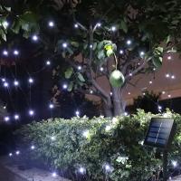 China Remote 200 LED Solar Icicle Lights 5V Cold White Cascading Icicle Christmas Lights for sale