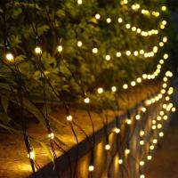 China 400 LED Solar Powered Christmas Icicle Lights Yellow 600 LM 5V for sale