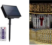 China Indoor Yellow Solar Icicle Lights 450MA 500 LED 50m Length For Decoration for sale