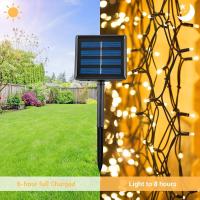 China Indoor Yellow Solar Icicle Lights 450MA 500 LED 50m Length For Decoration for sale