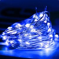 China Blue Halloween Outdoor Plug In Christmas Lights 120V 32ft PVC Lantern String Lights for sale