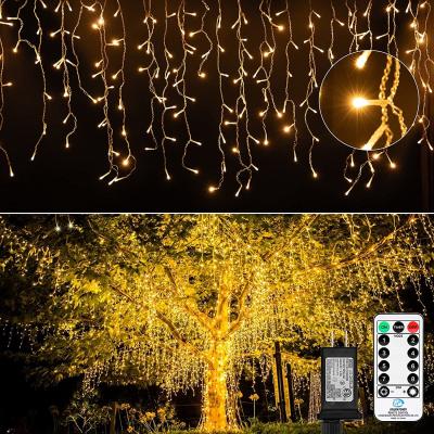 China 200 Green Wire LED Icicle Lights Warm White USB Powered With Remote Control for sale