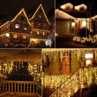 China 200 Green Wire LED Icicle Lights Warm White USB Powered With Remote Control for sale