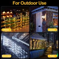 China White Outdoor LED Cascading Icicle Lights 30m 300 LED For Christmas for sale