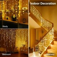 China Christmas 500 Cool White LED Icicle Lights 50m 20V 8 MODES for Valentine for sale