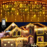 China Thanksgiving Hanging LED Icicle lights Outdoor 800 LED 220V Warm White for sale
