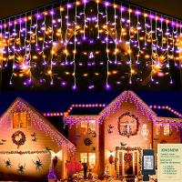 China Connectable Waterproof Outdoor Icicle Lights 900 LED Warm White Twinkle Lights for sale