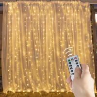 China IP44 Window String Plug In Curtain Fairy Lights 6M Wedding 600 LED for sale