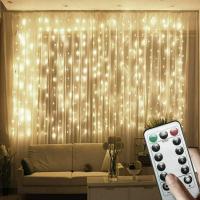 China Hanging LED Curtain Lights 220V 3M Warm White Fairy Lights For Bedroom for sale