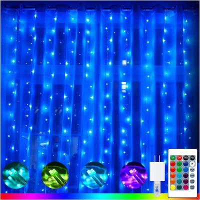 China Outdoor Blue 6M LED Curtain Lights 100V 8 Flash Mode For Wedding for sale