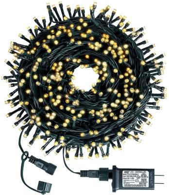 China 220V 60HZ 600 Warm White LED Christmas Lights Outside Garland 60m For Tree for sale