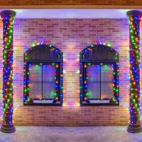 China Green Cable Christmas Lights 600 LED Columbus Day Garland Plug In Multi Colors for sale