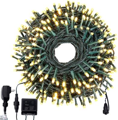 China Outdoor UL588 900 Warm White Christmas Lights 220V Green Cable Fairy Lights for sale