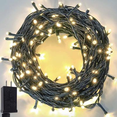China 1000 Warm White LED Garland 240V Christmas Lights 60HZ With 2.8m Green Cable for sale