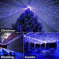 China 60HZ 31V Outdoor Blue Icicle Lights 700 LED Backyard Wedding String Lights for sale