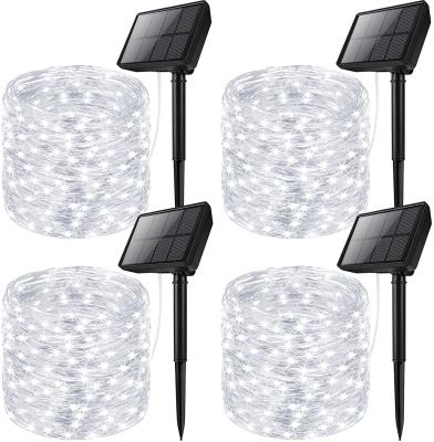 China Waterproof 60m Solar Christmas String Lights 600 LED Outdoor Cold White for sale